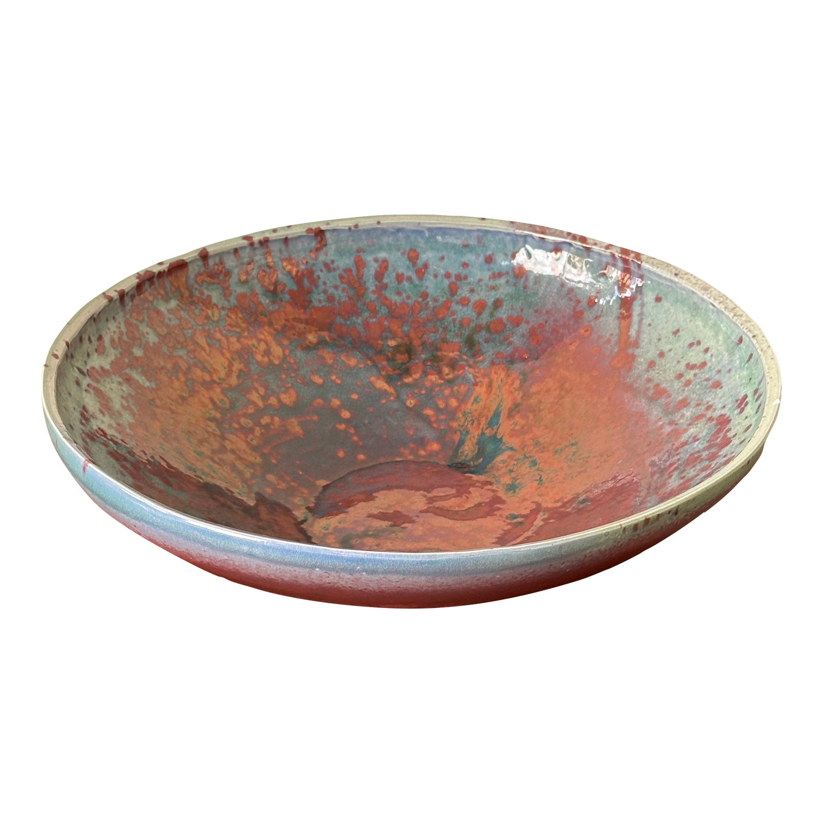 Large Mark Hines Raku Centerpiece Bowl | Chairish