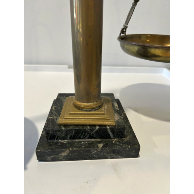 Vintage Brass Balance Scale on Marble Base | Chairish