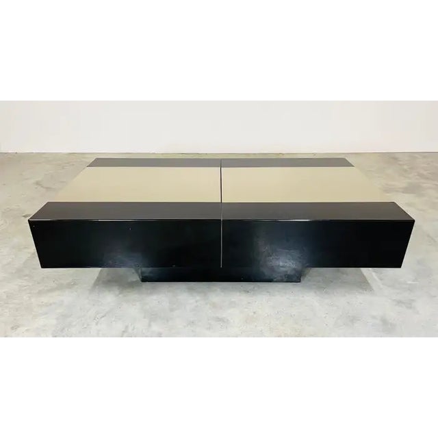 Hidden Bar Mirrored Coffee Table by Eric Maville & Jean Claude Mahey ...