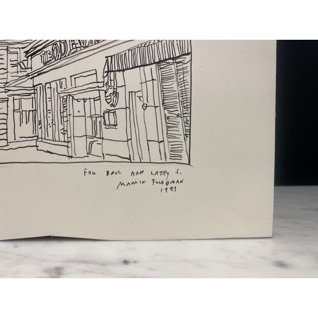 The Odeon Original Drawing by Marvin Friedman, 1991 | Chairish