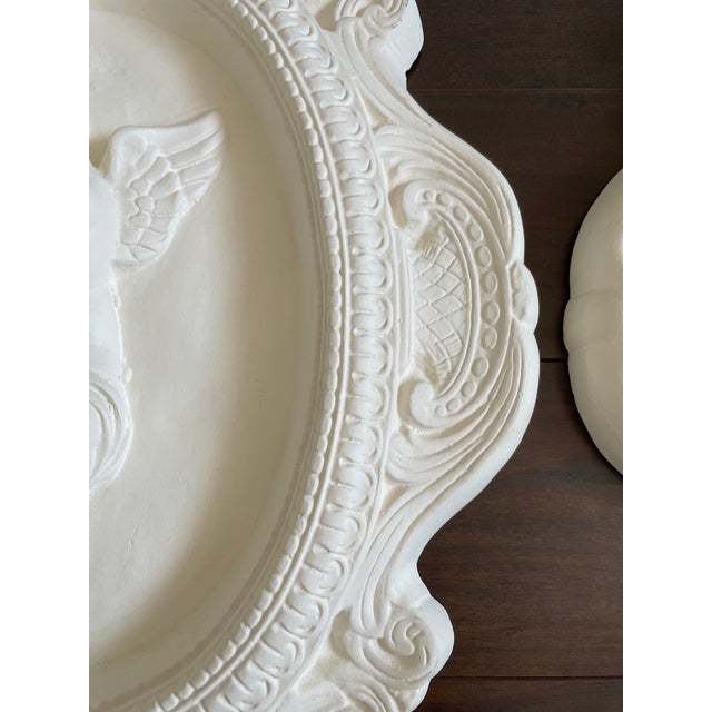 Vintage Cherub Playing Trumpet Architectural Plaster Plaques - a Pair | Chairish