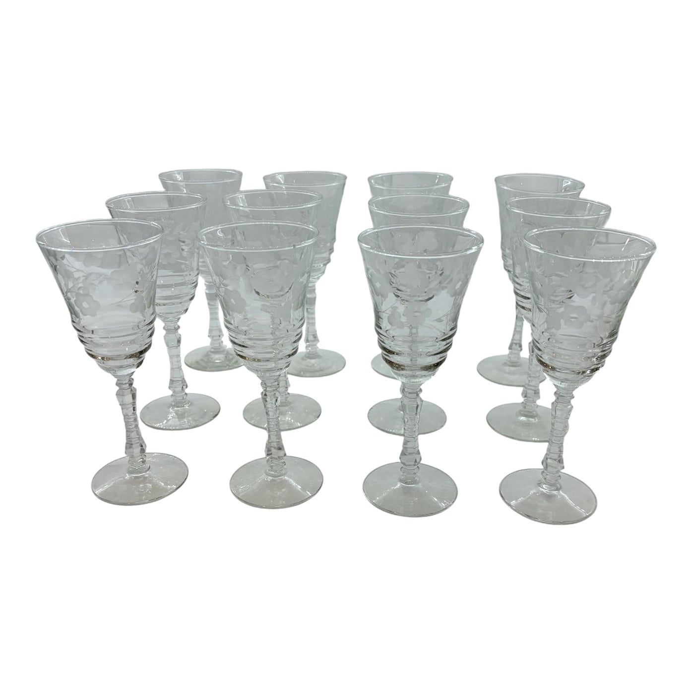 Mid 20th Century Libbey Glass Rock Sharpe Halifax Water Goblets - Set ...
