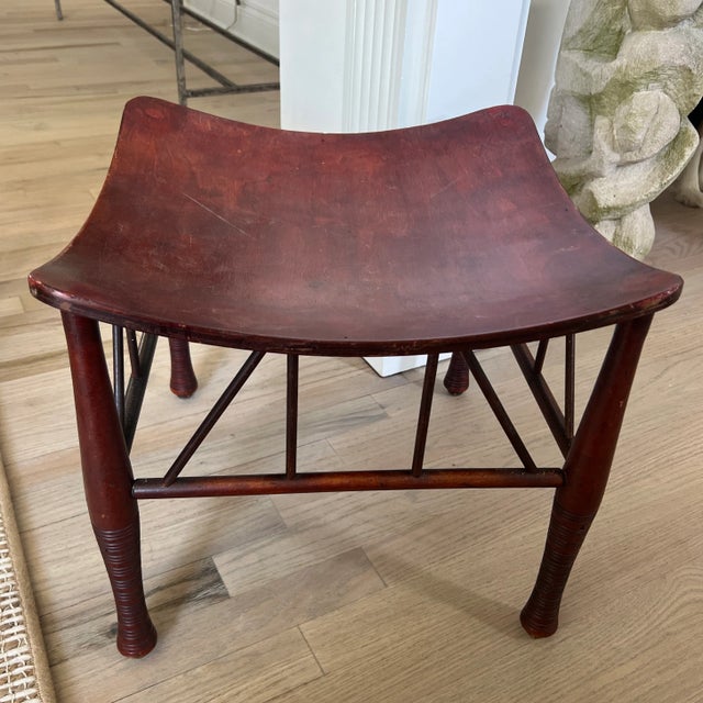 Vintage Egyptian Revival Thebes Stool Bench | Chairish