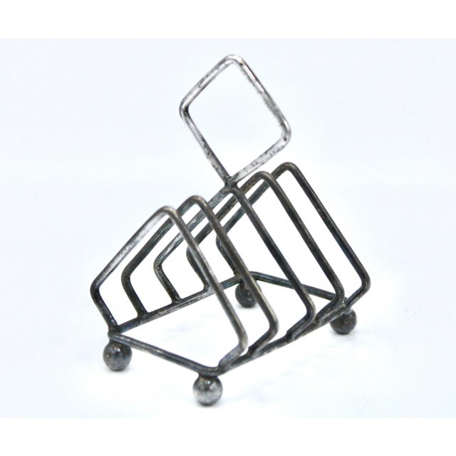 1940s Art Deco English Silver Plate Toast Rack / Letter Holder ...
