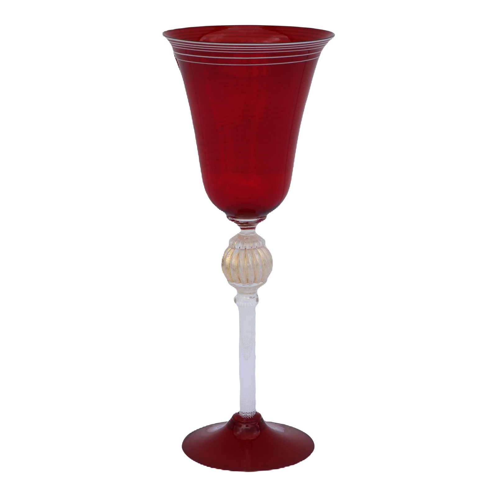 Late 20th Century Bucella Cristalli Murano Chalice With 24k Infused and ...