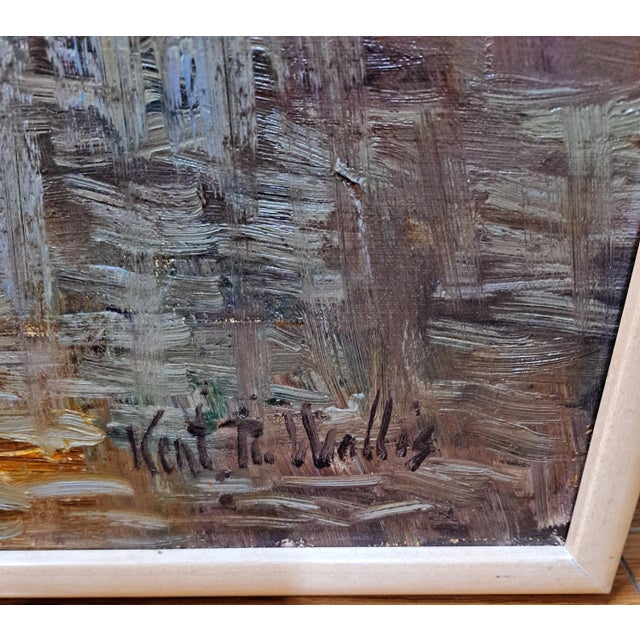 Kent R Wallis (1945-Active) "A Wooded Lane" Oil Paint on Canvas ...