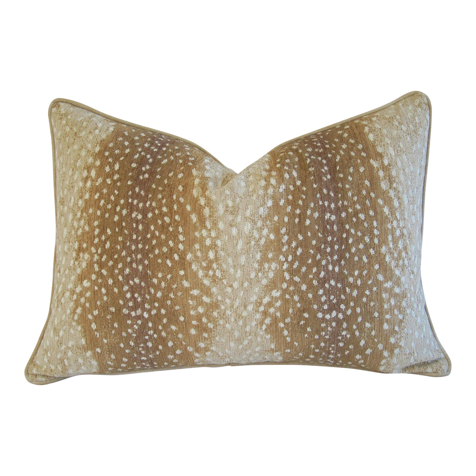Large Speckled Fawn Spot Velvet Feather/Down Pillow 26" X 18" | Chairish