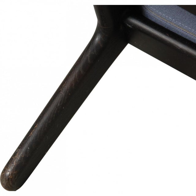 Black GE290 Chair in Blue Fabric by Hans Wegner, 1990s | Chairish