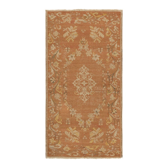 Antique Gordes Traditional Beige and Copper Wool Rug | Chairish