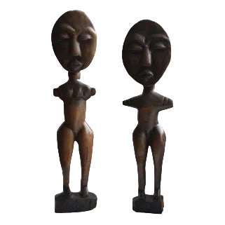Large Akuaba Fertility Dolls from the Ashanti People of Ghana, Set of 2 ...