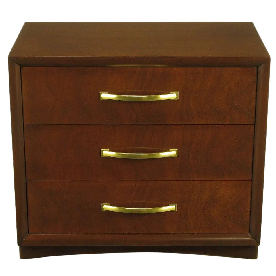 Widdicomb Modern Original Figured Mahogany Three-Drawer Commode | Chairish
