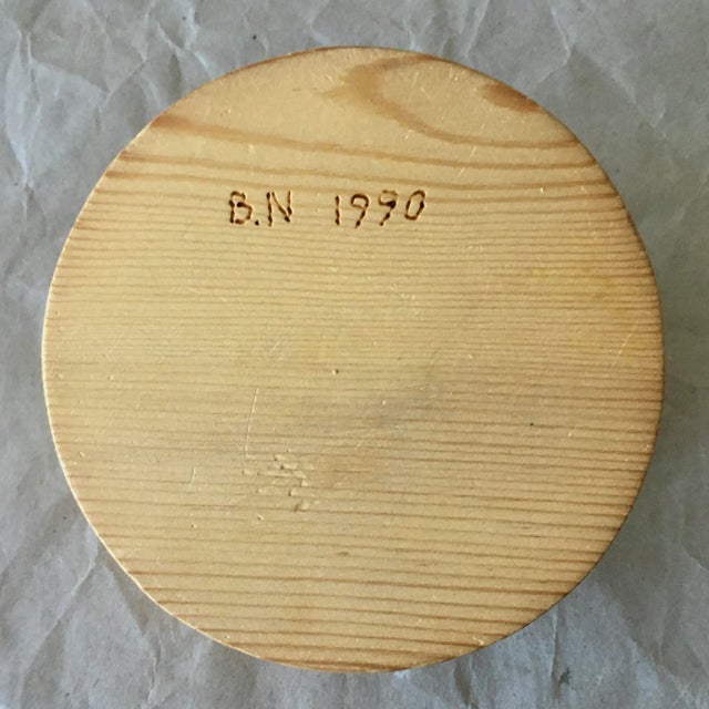 1990s Traditional Swedish Svepask Folk Art Bent Wood Box | Chairish