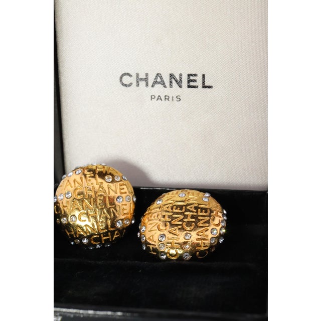 Mid 20th Century Chanel CC Round Logo Clip on Earrings - 2 Pieces ...