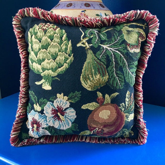 Vintage Vegetable Tapestry Pillow | Chairish