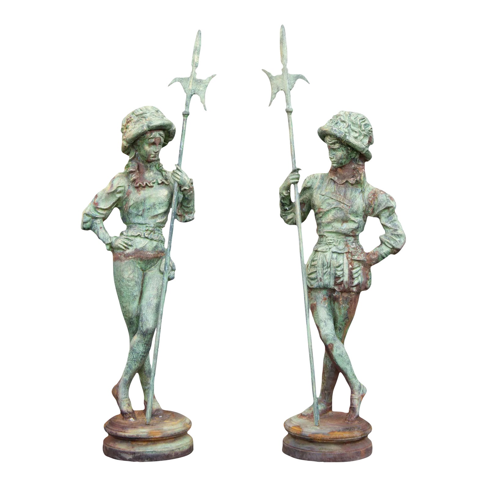 Early 20th Century French Renaissance Style Verdigris Cast Iron Garden ...