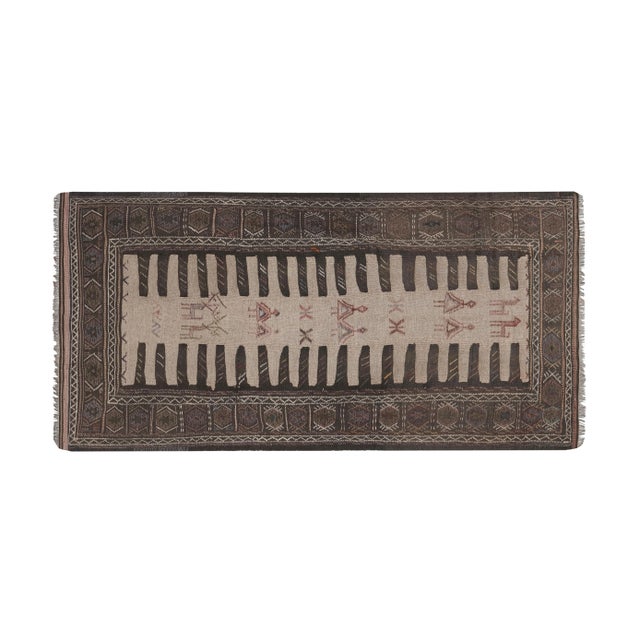 Vintage Turkish Animal Pictorial Sumac Rug 3'3'' X 5'11'' | Chairish