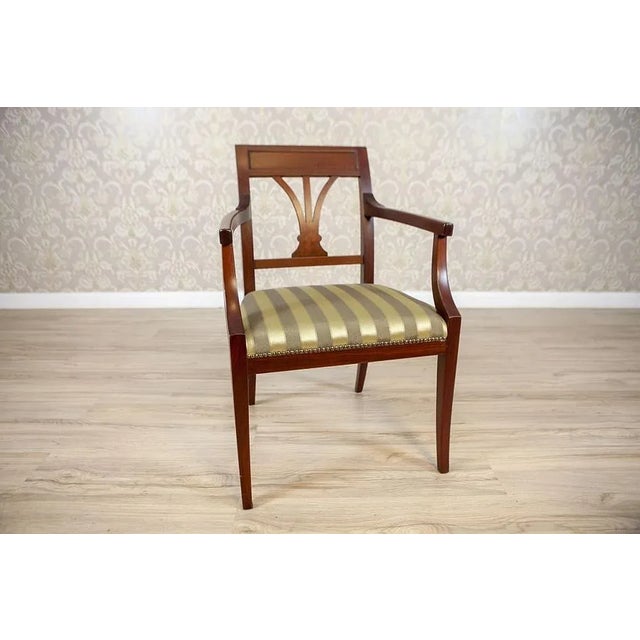 Pair of Armchairs Circa 1980s/1990s Classicizing Forms in Striped ...