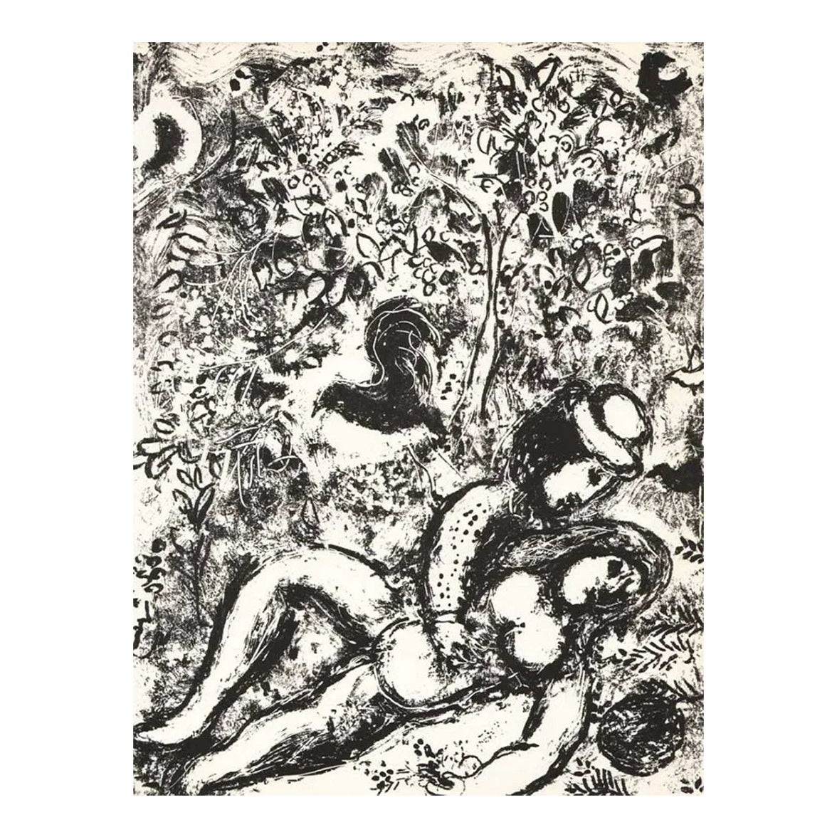 1963 Marc Chagall Original Lithograph the Pair in a Tree | Chairish