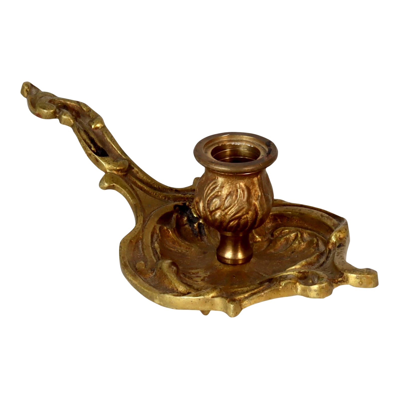Antique French Bronze Chamber Candlestick | Chairish