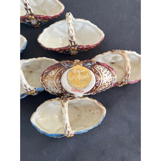 Set of 11 Capo Di Monte German Salt Cellars Handled Baskets | Chairish