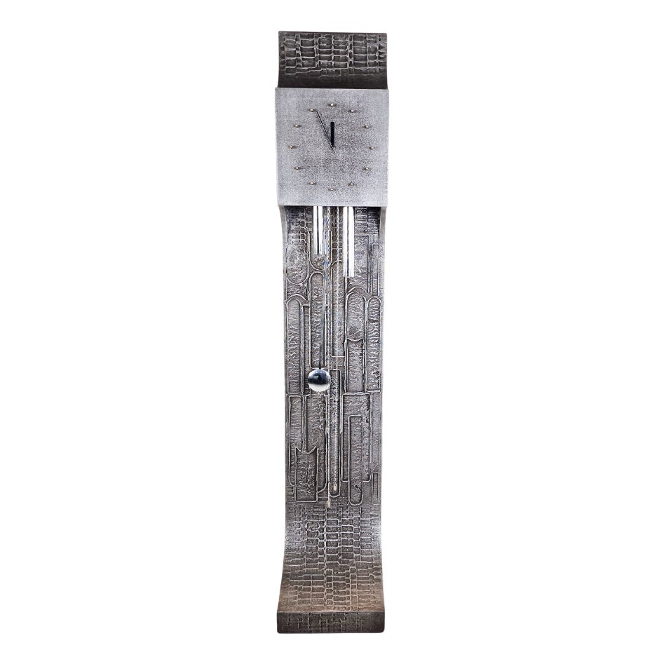 Vintage Brutalist Standing Clock, 1970s | Chairish