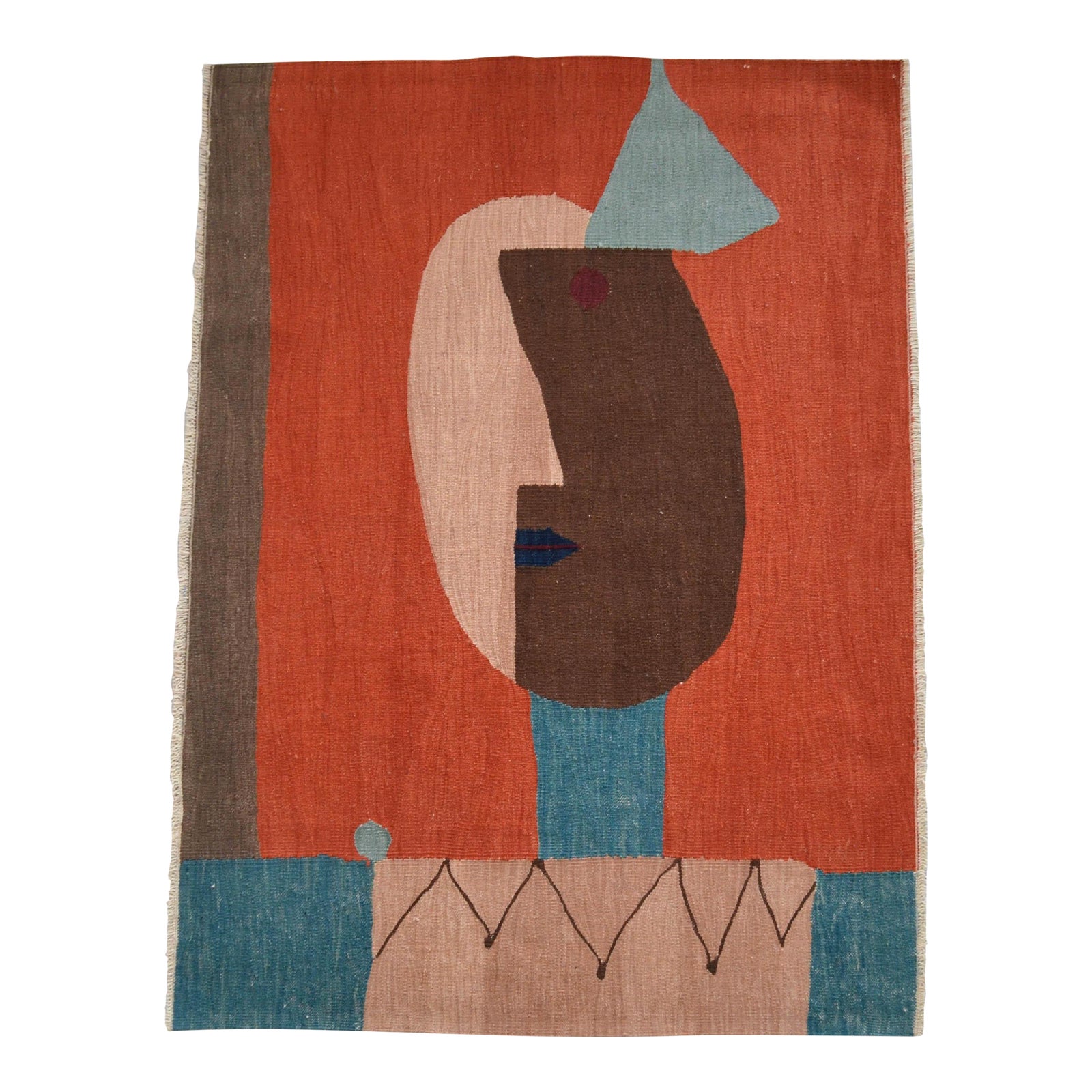 2020s Paul Klee Clown Inspired Hand Woven Area Rug - 3′10″ × 5′4 ...