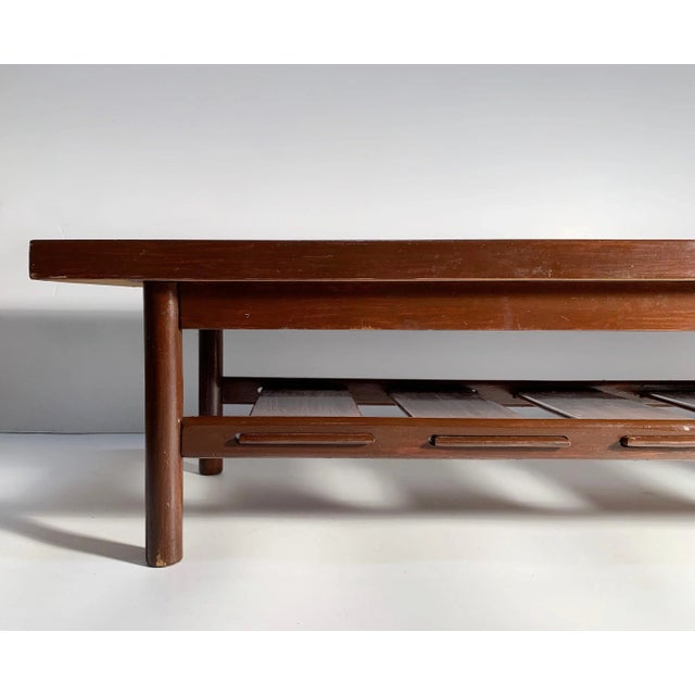 Lawrence Peabody Long Walnut Bench / Coffee Table For Richardson ...