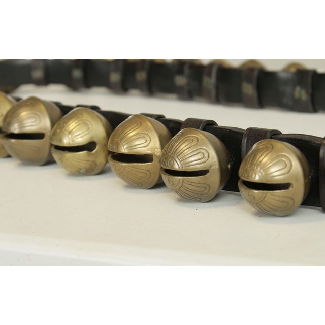 Vintage Strand of 29 Double Graduated Brass Sleigh Bells | Chairish