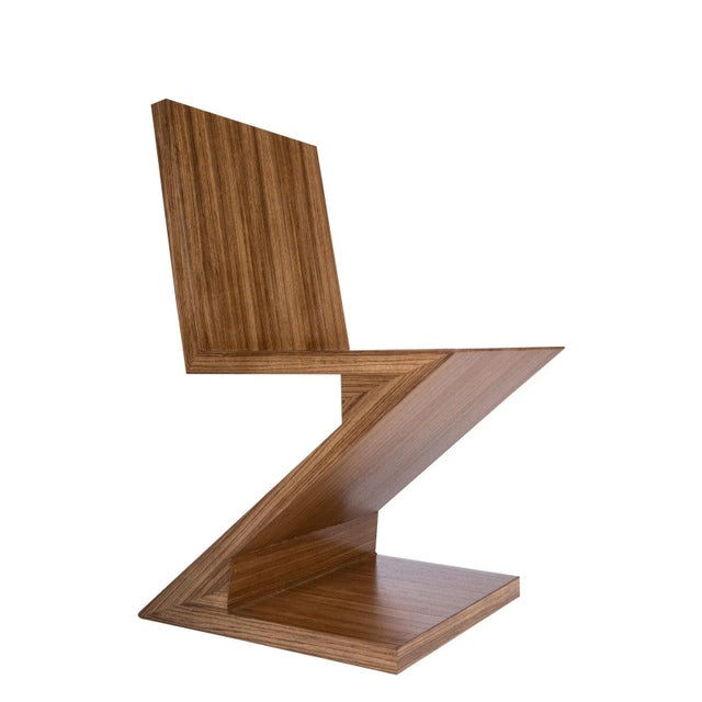 Zig Zag Chair in Brown | Chairish