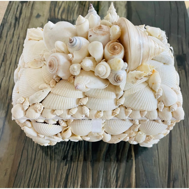 Vintage Wedding Sea Shell Encrusted Jewelry Box | Chairish