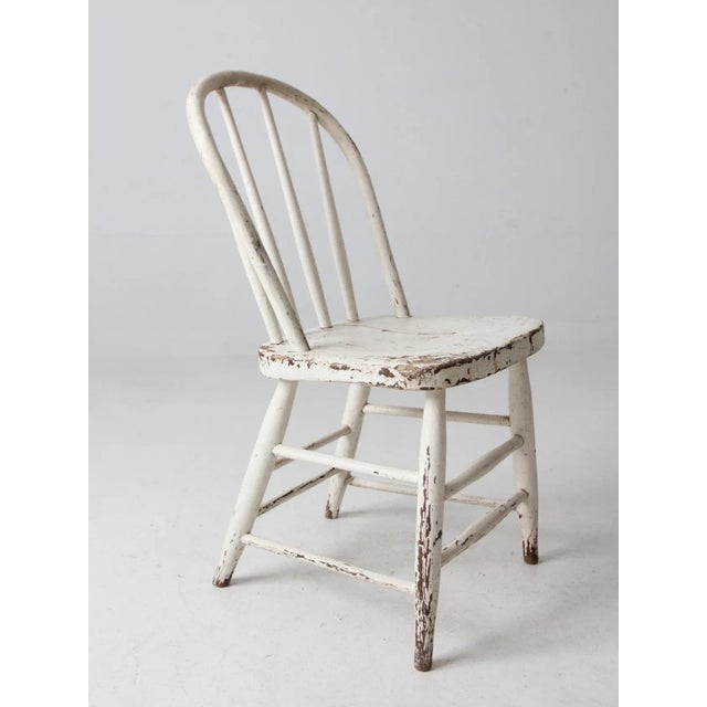 Antique White Spindle Back Chair | Chairish