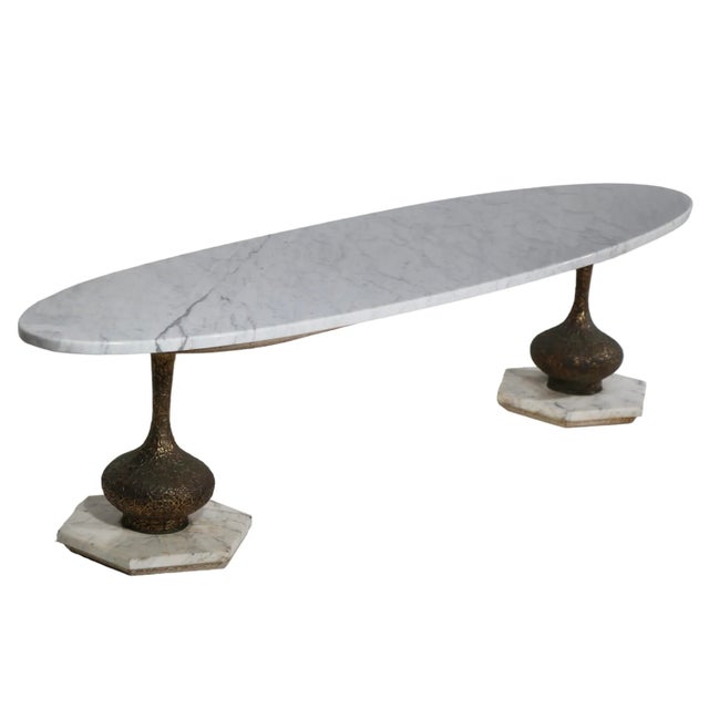 Brutalist Hollywood Regency Italian I Dream of Jeanie Style Marble Top ...