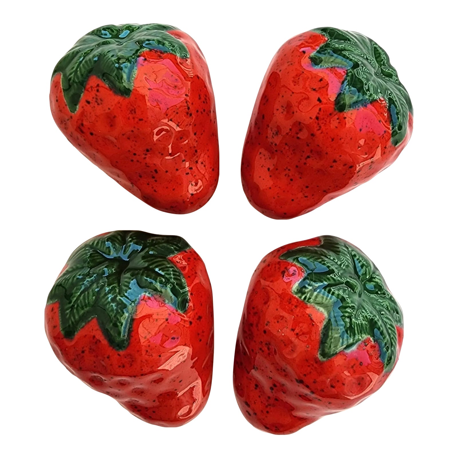 Vintage Ceramic Strawberries- Set of 4 | Chairish