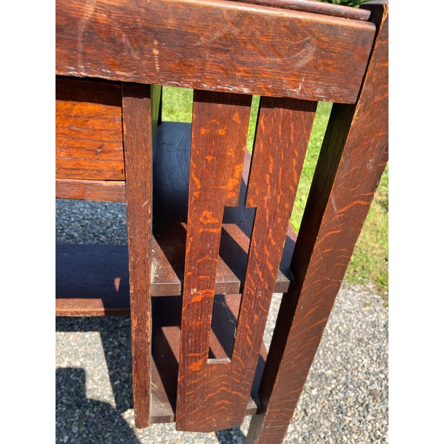 Arts and Crafts Mission Style Oak Desk Writing Table | Chairish