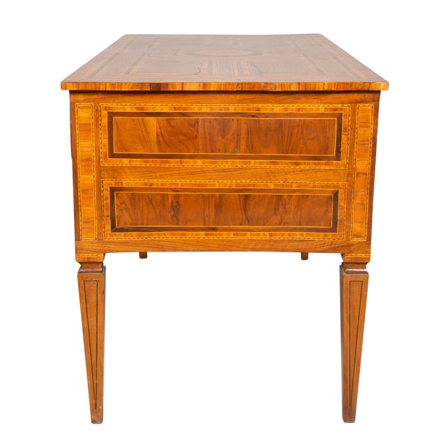 North Italian Neoclassical Walnut and Inlaid Writing Table | Chairish