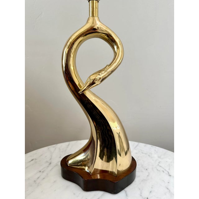 Vintage Frederick Cooper Brass Swan Table Lamp | Chairish