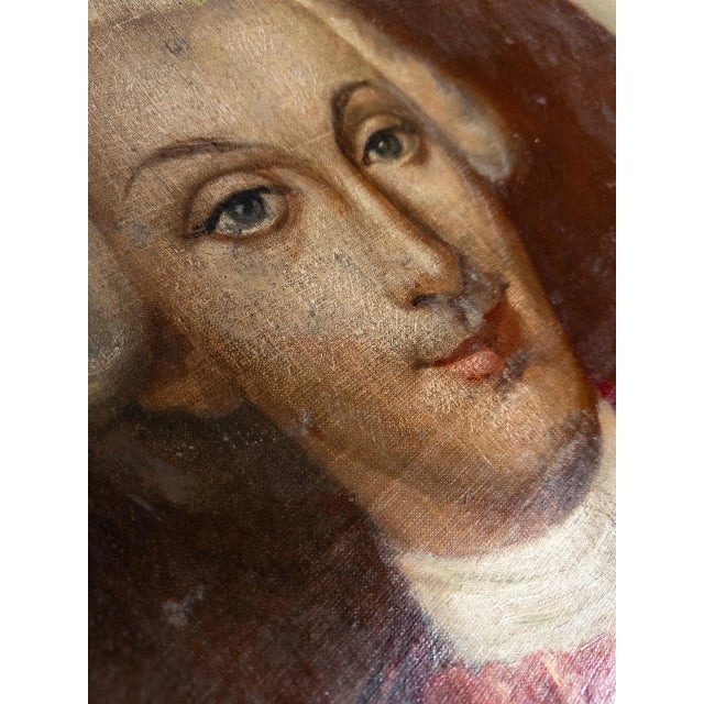 Antique Carolus Rex III Portrait Painting in Gilt Frame | Chairish