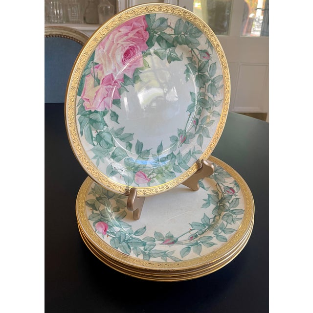 19th C. English Minton Rose Gilt Large Charger Plates -- Set of 4 ...