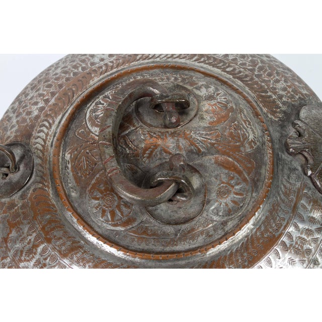 Large Decorative Round Bronze Box With Lid | Chairish
