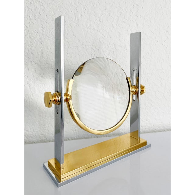 1970s Karl Springer Magnifying Glass, Brass & Nickel | Chairish