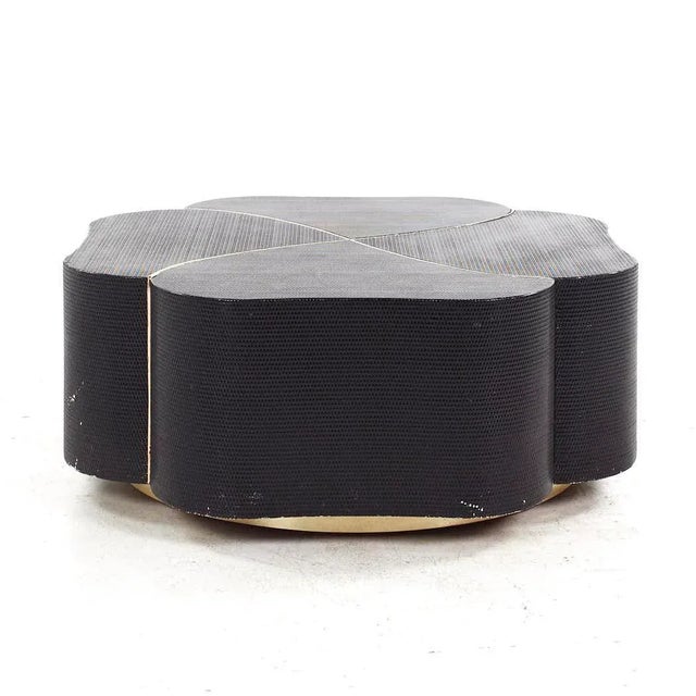 Mid Century Clover Shaped Brass Base Coffee Table | Chairish