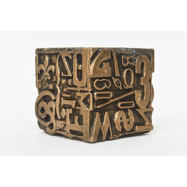 Sheldon Rose Vintage Alpha Typographic Square Cube Sculpture MIxed ...