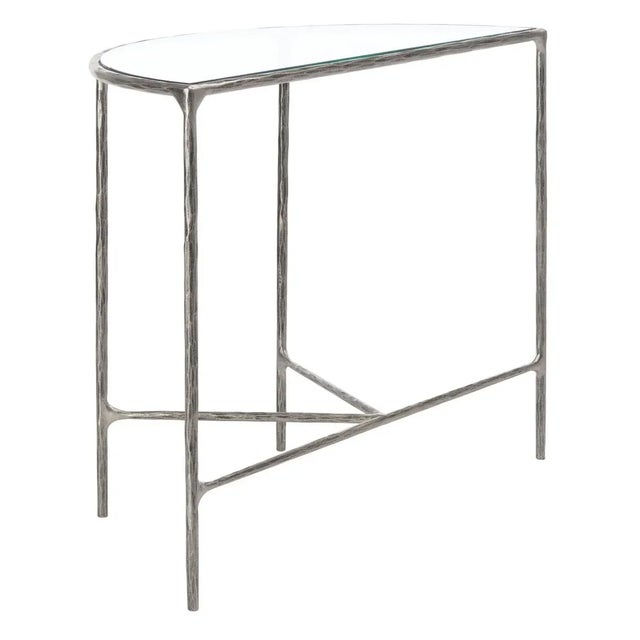 Jessa Forged Metal Console Table - Silver | Chairish