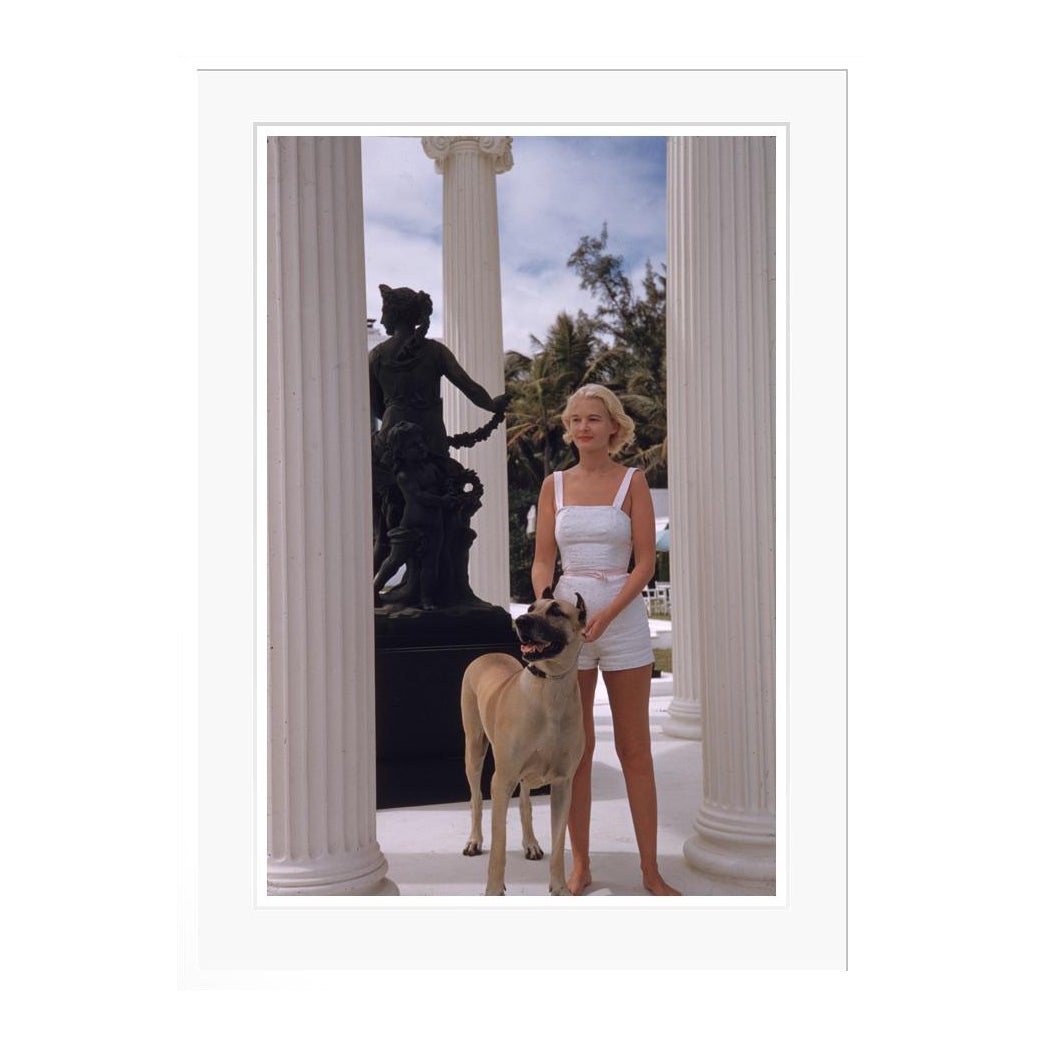 C. Z. Guest With Her Great Dane 1955 by Slim Aarons Framed C-Print ...