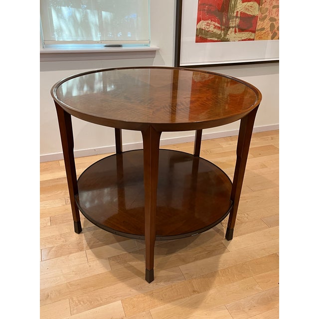 Large Round Two-Tier Side Table | Chairish