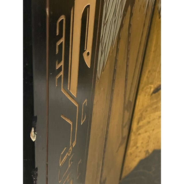 Asian Room Divider Crane & Gold Leaf Four-Panel Screen | Chairish