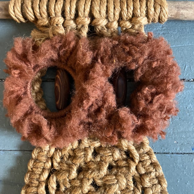 1970’s Vintage Macrame Owl Hanging | Chairish