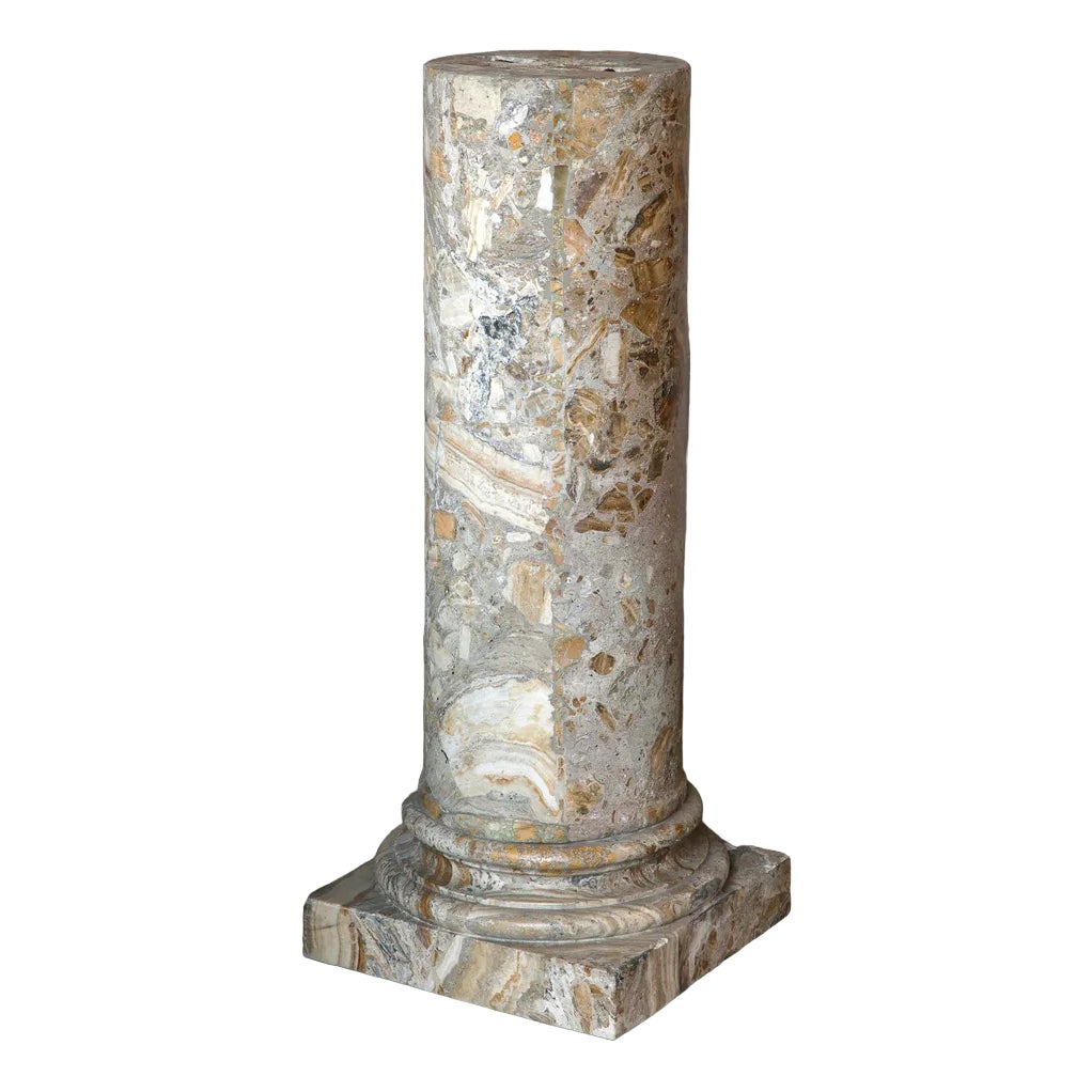 Antique Italian Brecciated Marble Column, 1800s | Chairish