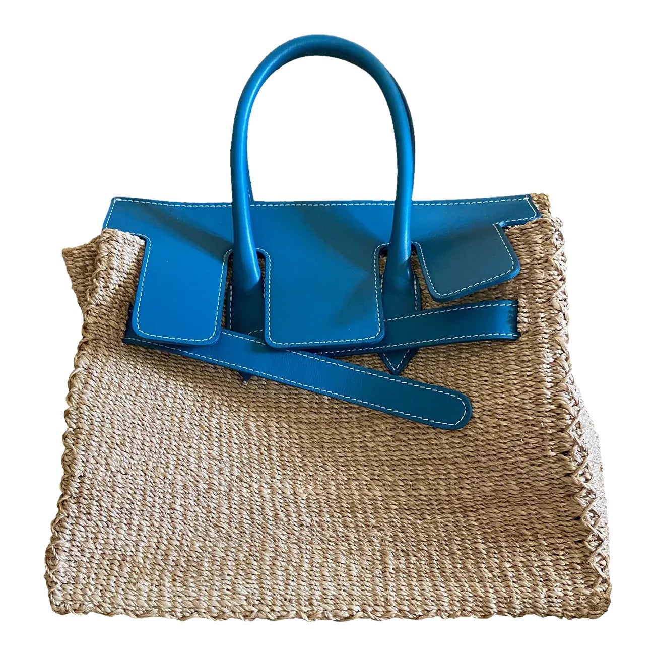 Seagrass Kelly Small Blue Bag | Chairish