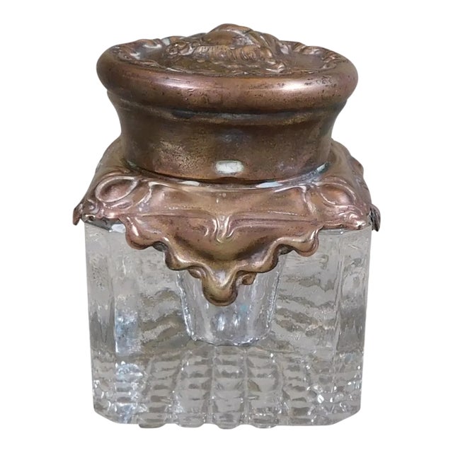 Late 18th Century Small Cut Crystal Inkwell With Silver Overlay # 22450 ...